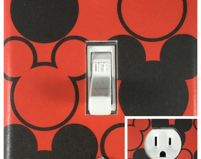 Mickey Mouse Red Black Design One Light Switch Cover Outlet - Etsy