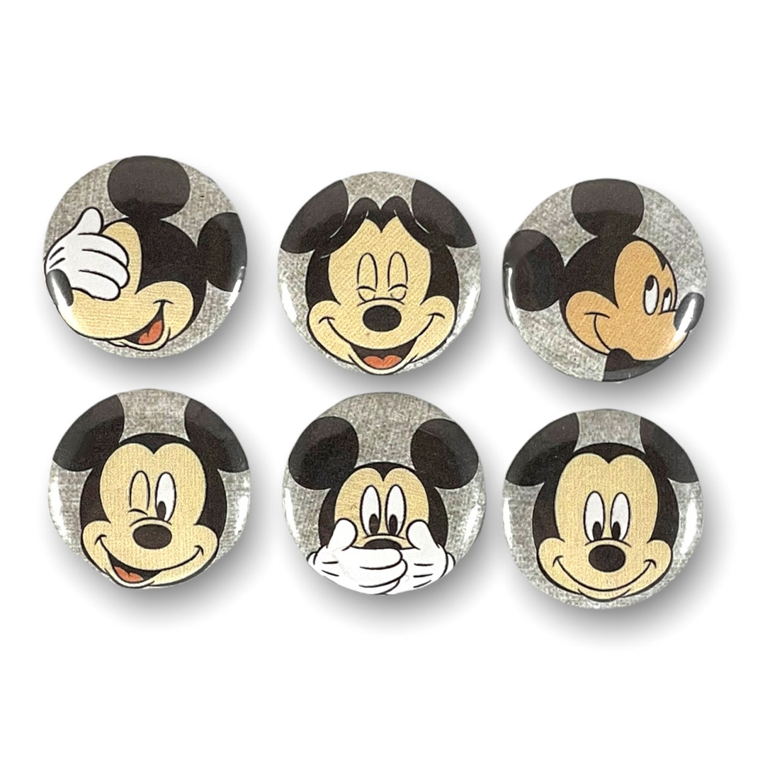 Set of 6 Gray Mickey Mouse Decorative 1 Inch Magnets for Kitchen ...