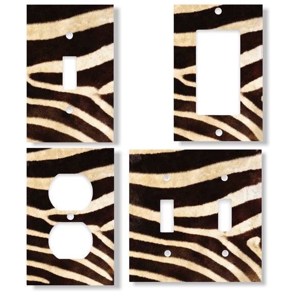 Black White Zebra Print Pattern Safari Decorative Light Switch - Etsy