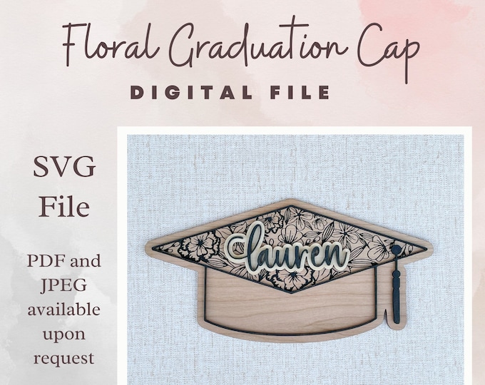 Laser Cut Graduation Sign: Cap & GRAD, SVG File (digital Download ...