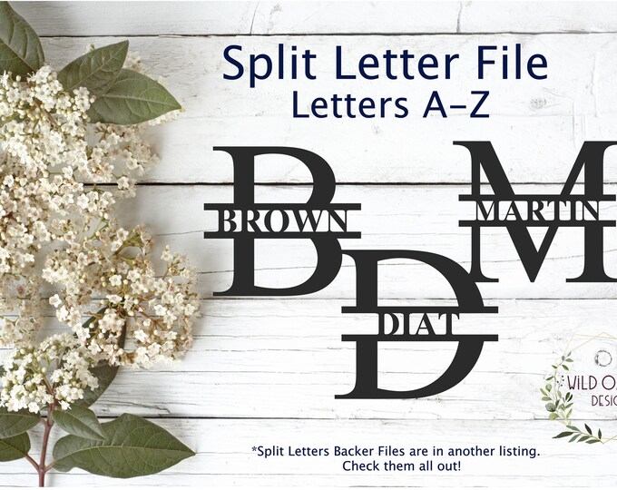 Split Letter Monogram, Sign SVG, Pattern for Glowforge, Laser File - Etsy