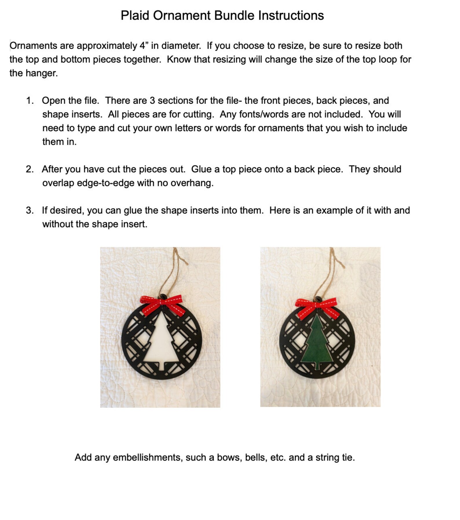 Plaid Ornament Digital File File for Laser Cut Ornaments | Etsy