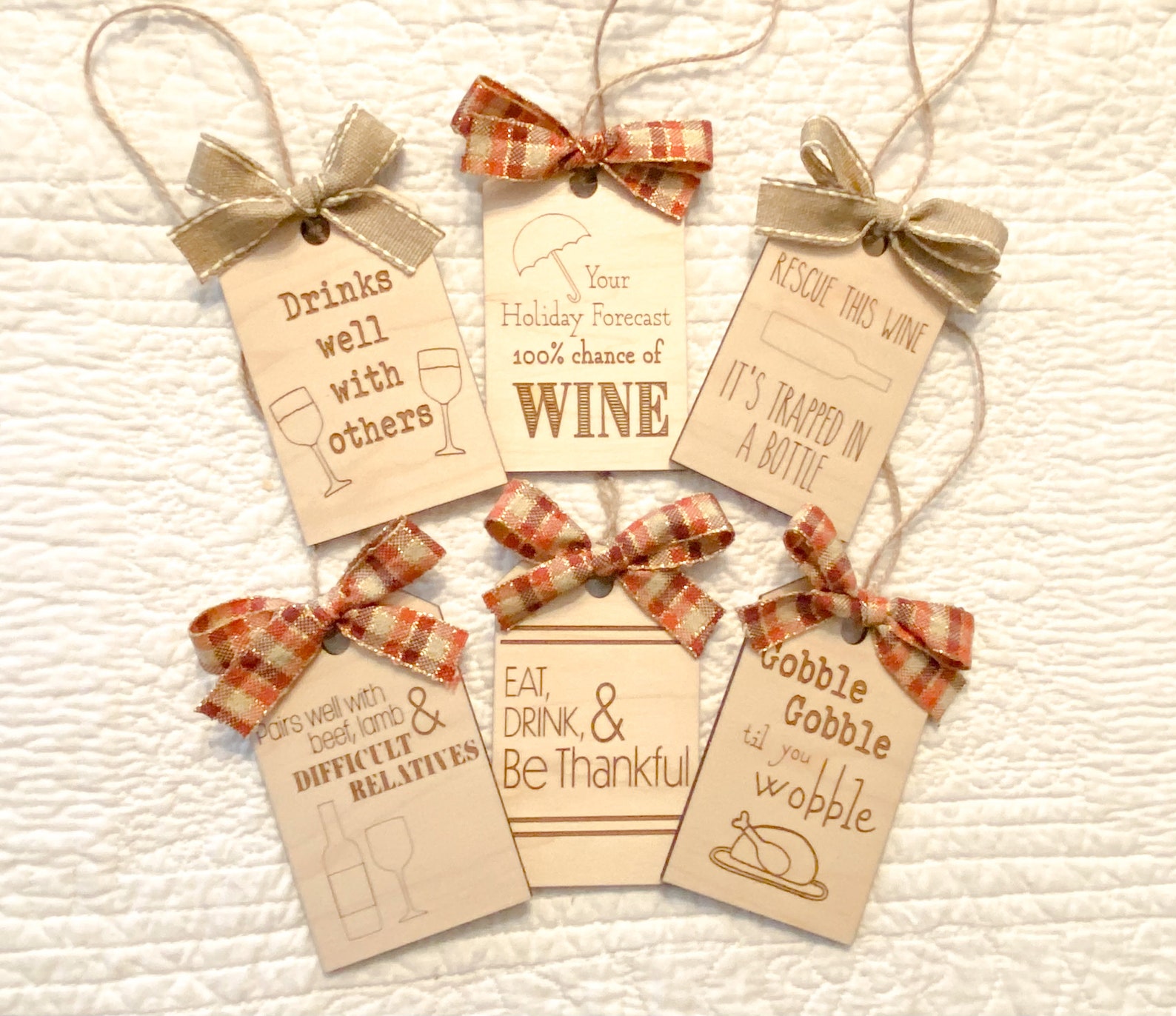 Thanksgiving Wine Tag Digital Files File for Laser Cut - Etsy