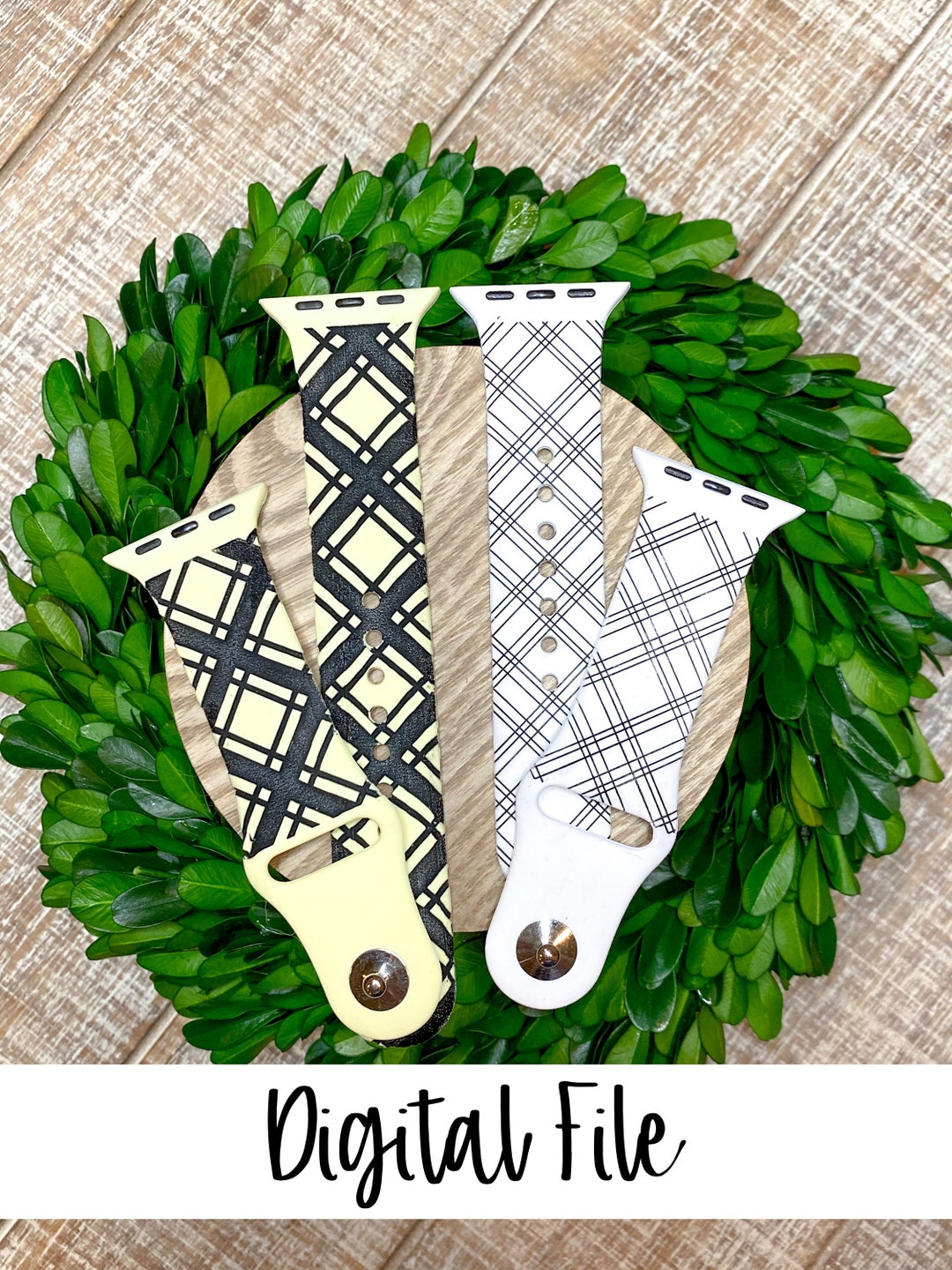 Scored and Engraved Plaid Watchband File, Digital File, Watch Band ...