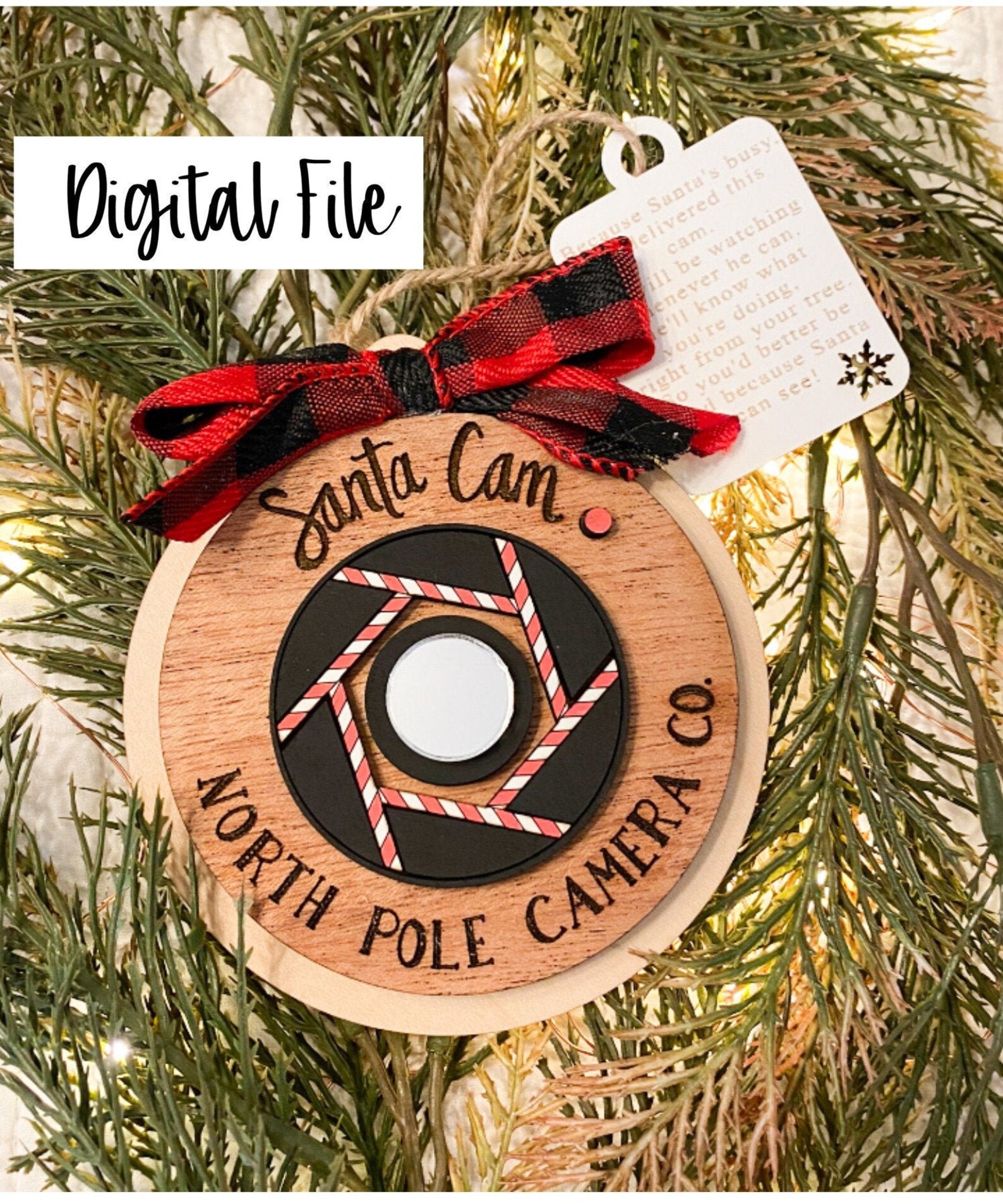 Santa Cam Ornament Digital File File for Laser Cut Ornaments - Etsy