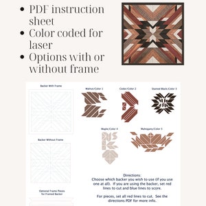 Geometric Quilt 1 Digital File- Patterns for Glowforge and Other Lasers ...
