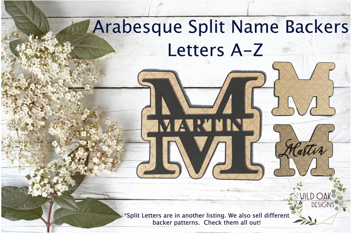 Arabesque Split Letter Sign Backer Sign SVG Pattern for - Etsy