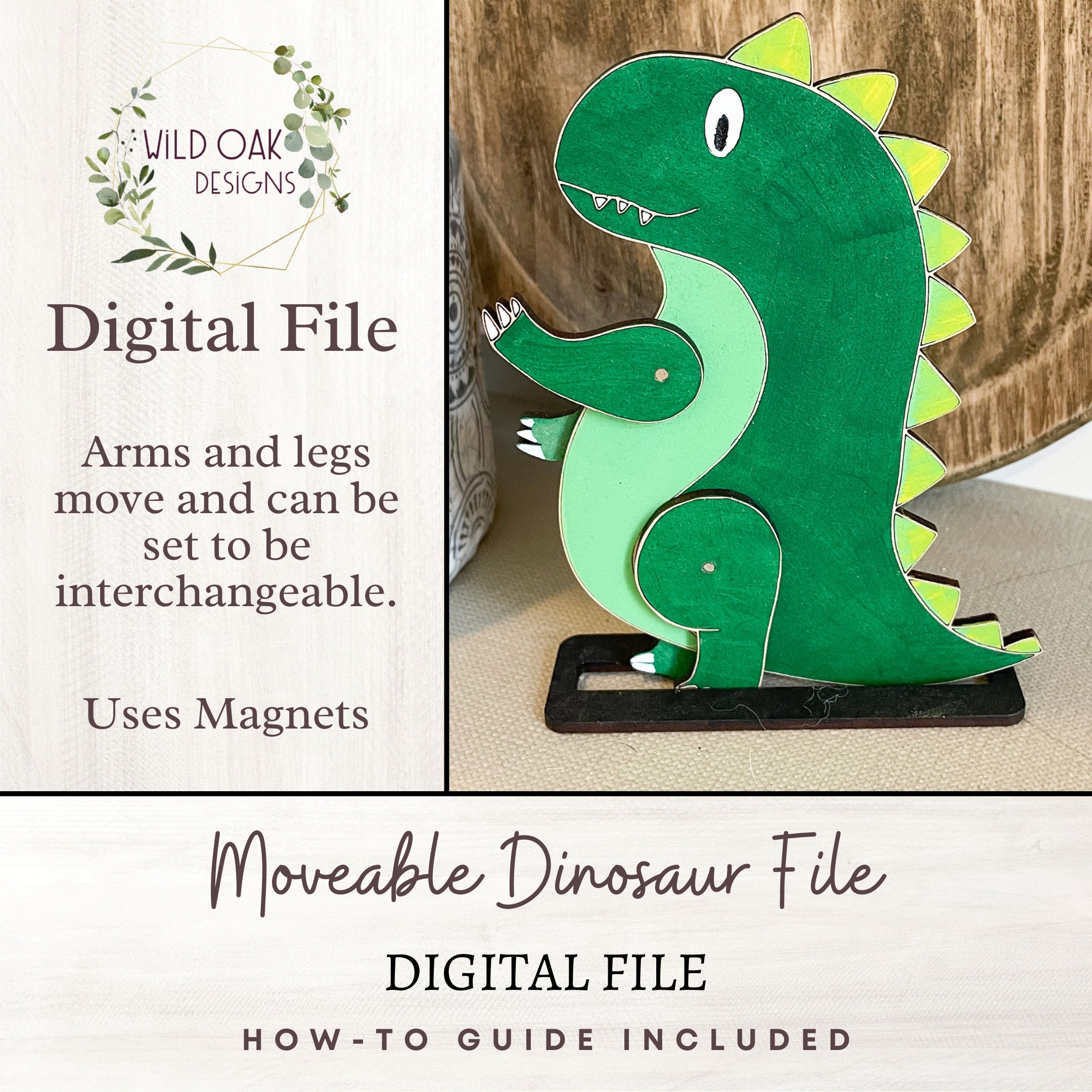 Moveable Dinosaur Digital File File for Laser Dino Decor - Etsy Canada