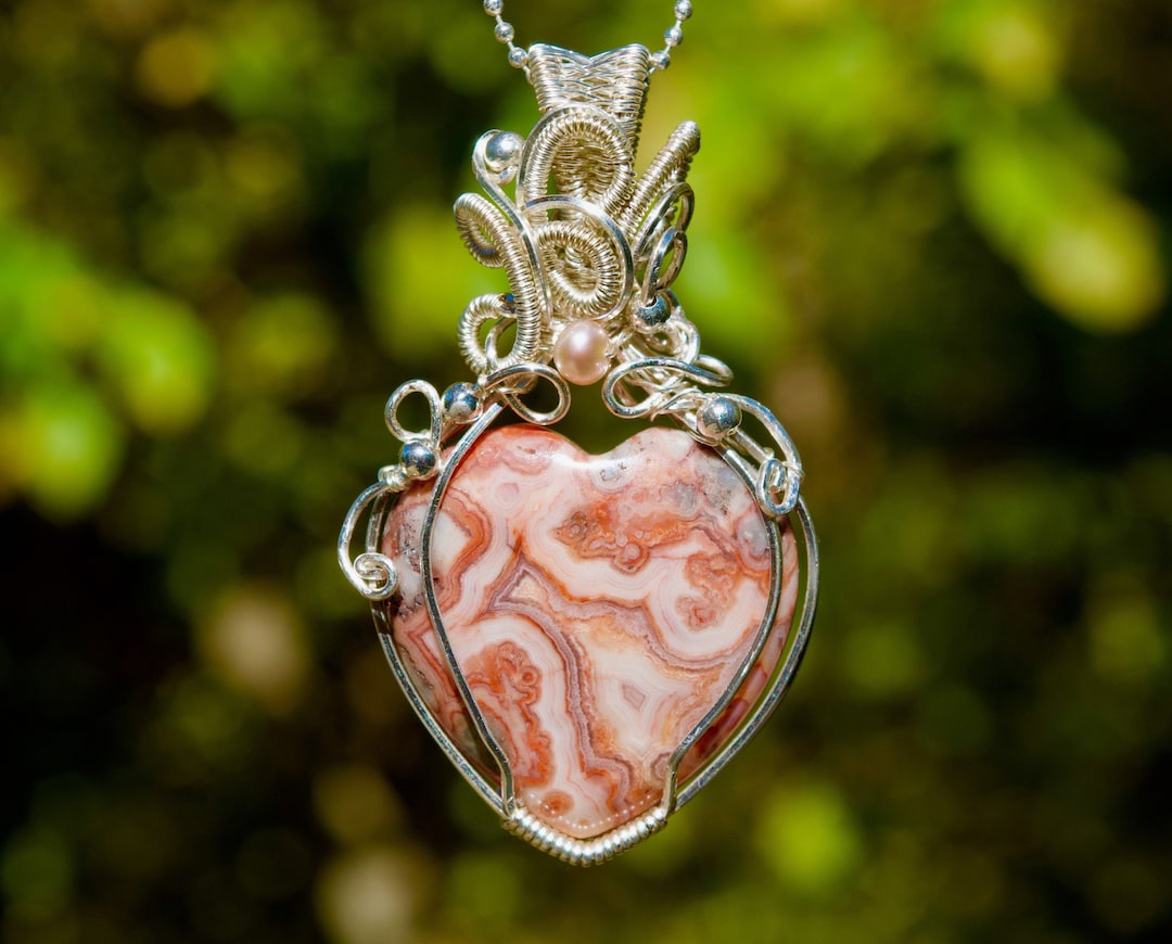 Crazy Lace Agate Wire Wrapped Necklace - Etsy