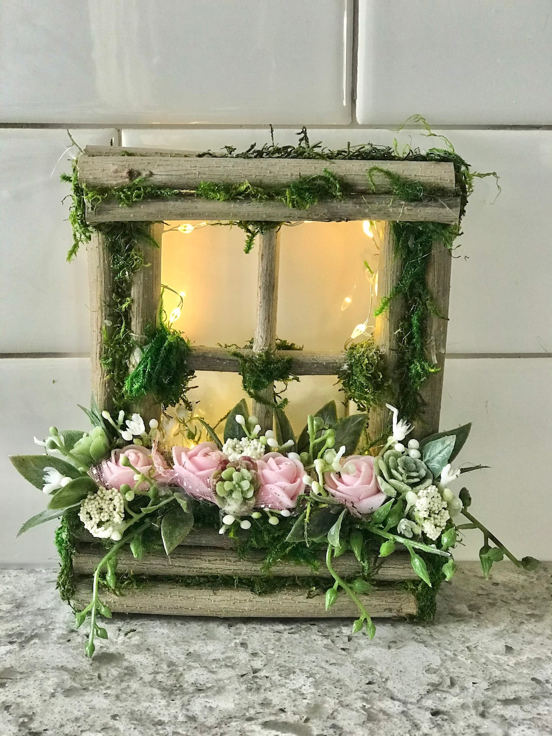 Lighted Fairy Window/ Enchanted Forest/ Fairy Door Reclaimed Wood ...