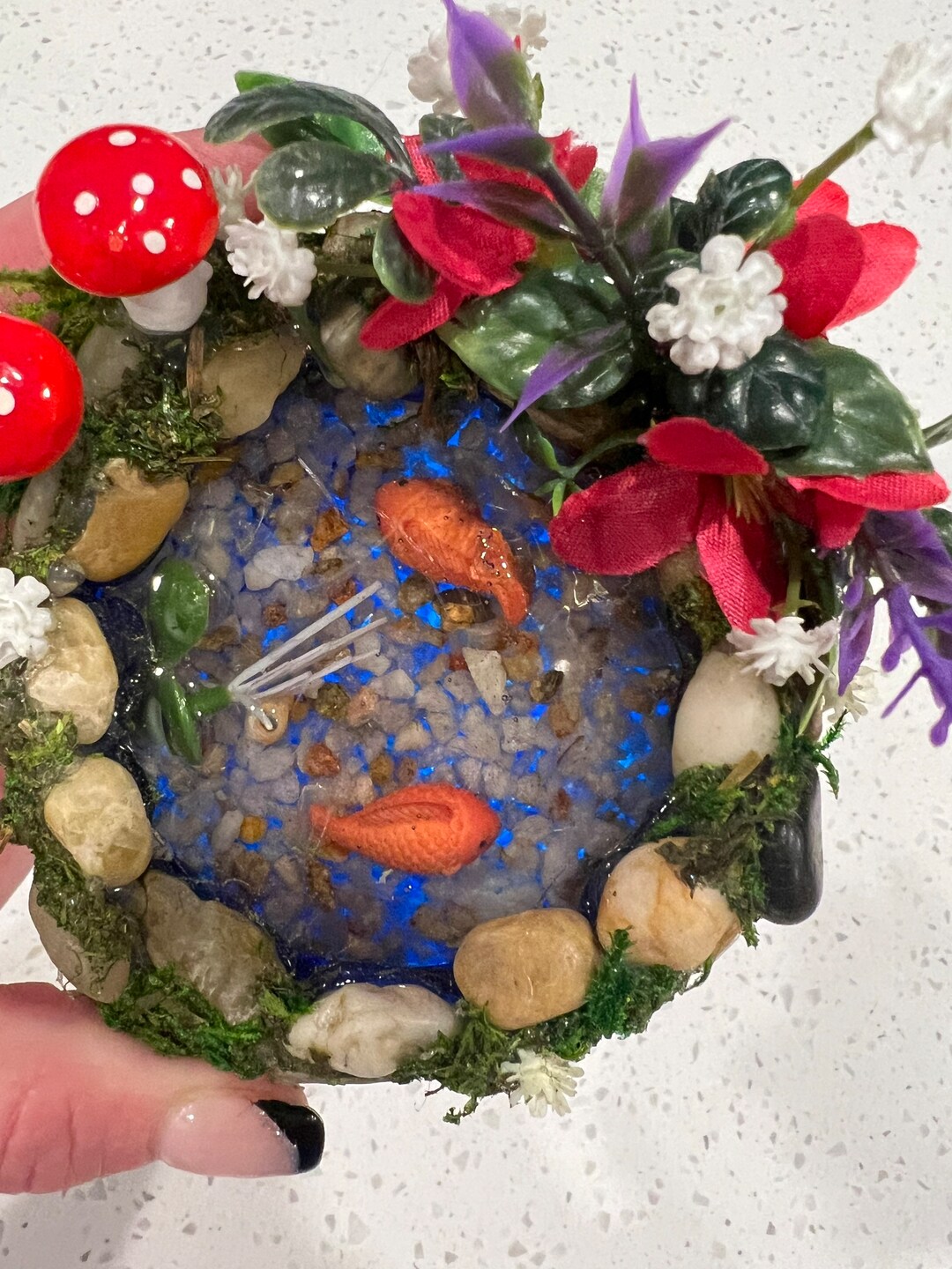 Fairy Fish Pond/ Fairy Decor/ Yard Decor/ Fairy Garden/ Party/ Wedding ...