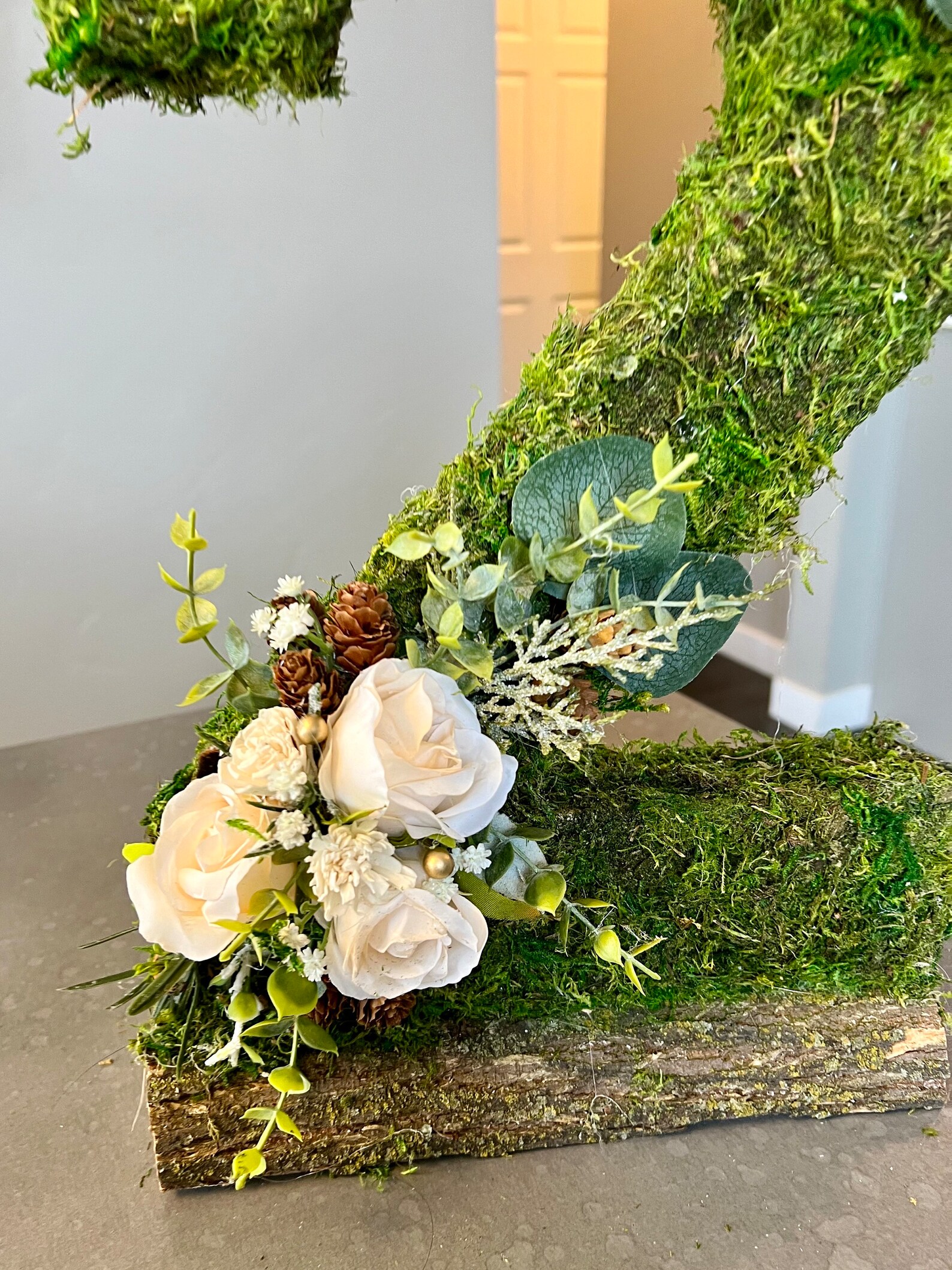 Mossed Flower Number on Tree Stump 18” - Etsy