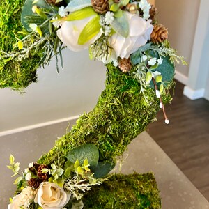 Mossed Flower Number on Tree Stump 18” - Etsy