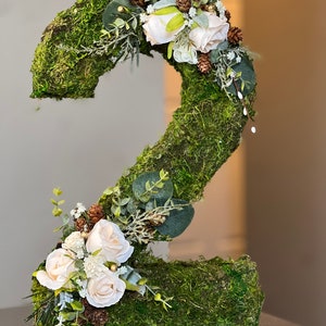 Mossed Flower Number on Tree Stump 18” - Etsy
