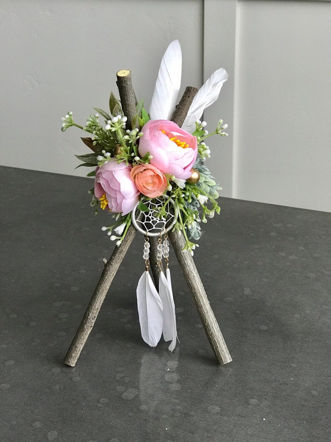 Flower Dreamcatcher Tee Pee Cake Topper 6"x4" - Etsy