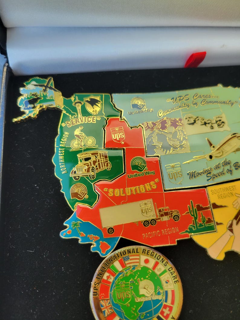 United Parcel Service United Way Map of USA Set UPS Regions STATES - Etsy
