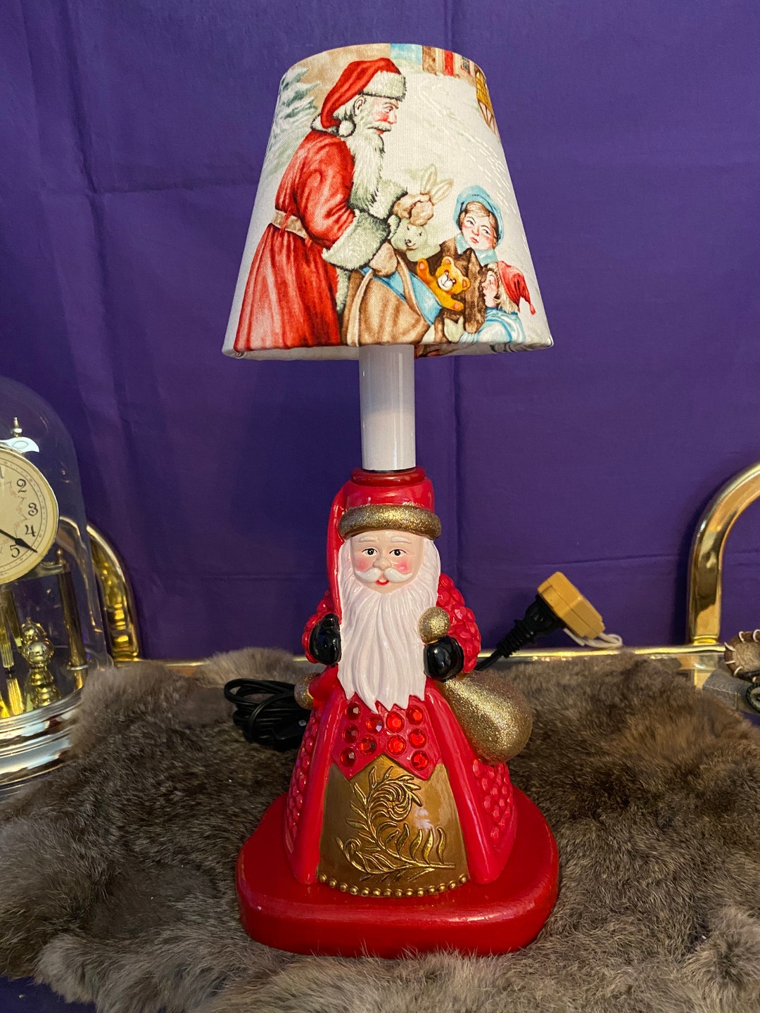 Ruby Santa Accent Lamp - Etsy