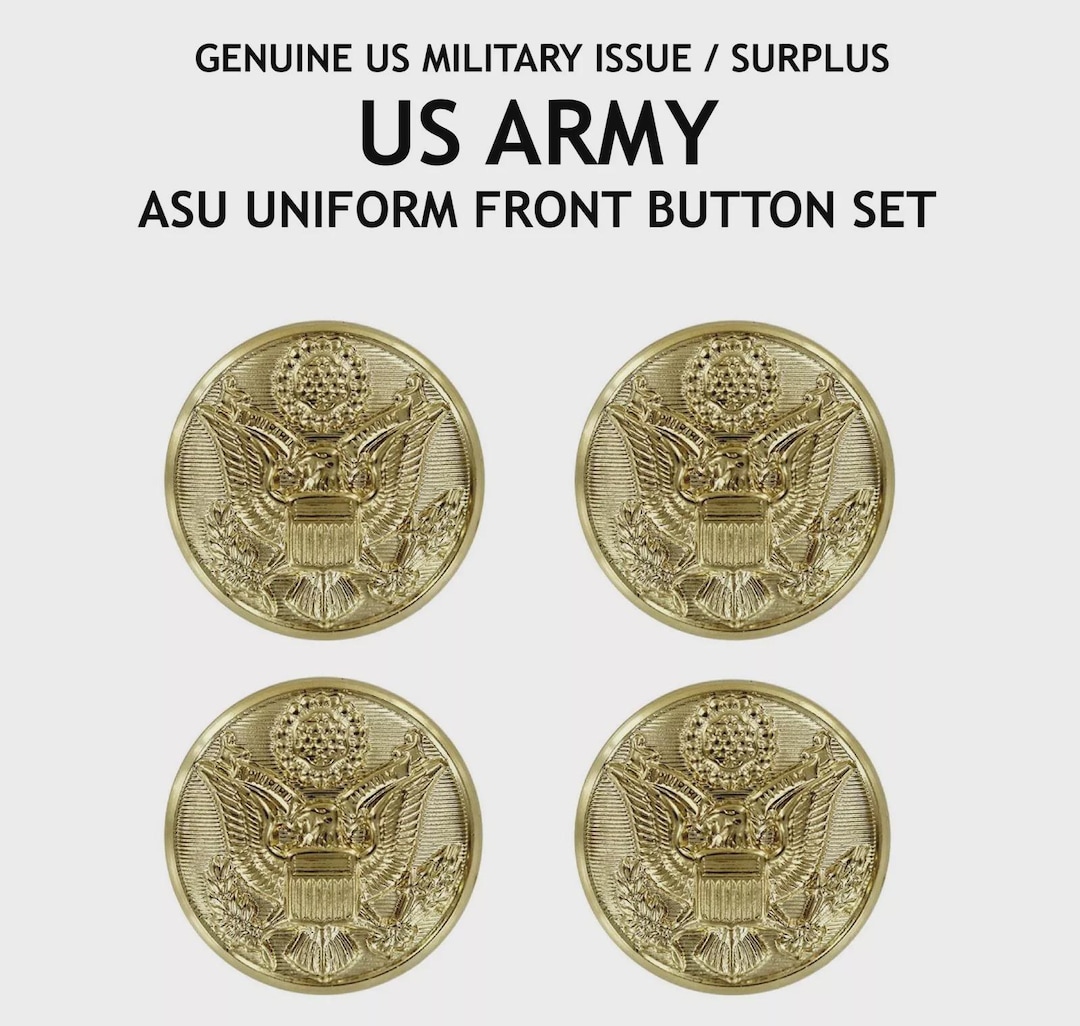 SET of 4 24k Gold Plated Genuine Issue Men's US Military Army ASU Dress ...