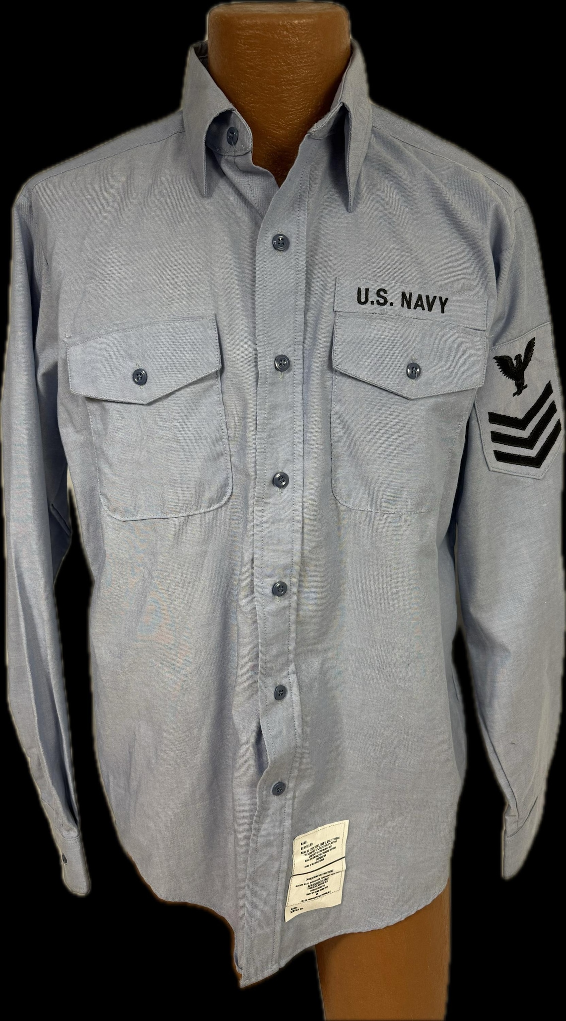 Men's US Navy Long Sleeve Uniform Blue Shirt Size LARGE USN Sailor - Etsy
