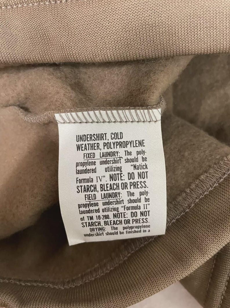 New XS Polypro Top US Military Issue Mid Base Thermal Shirt Brown USGI ...