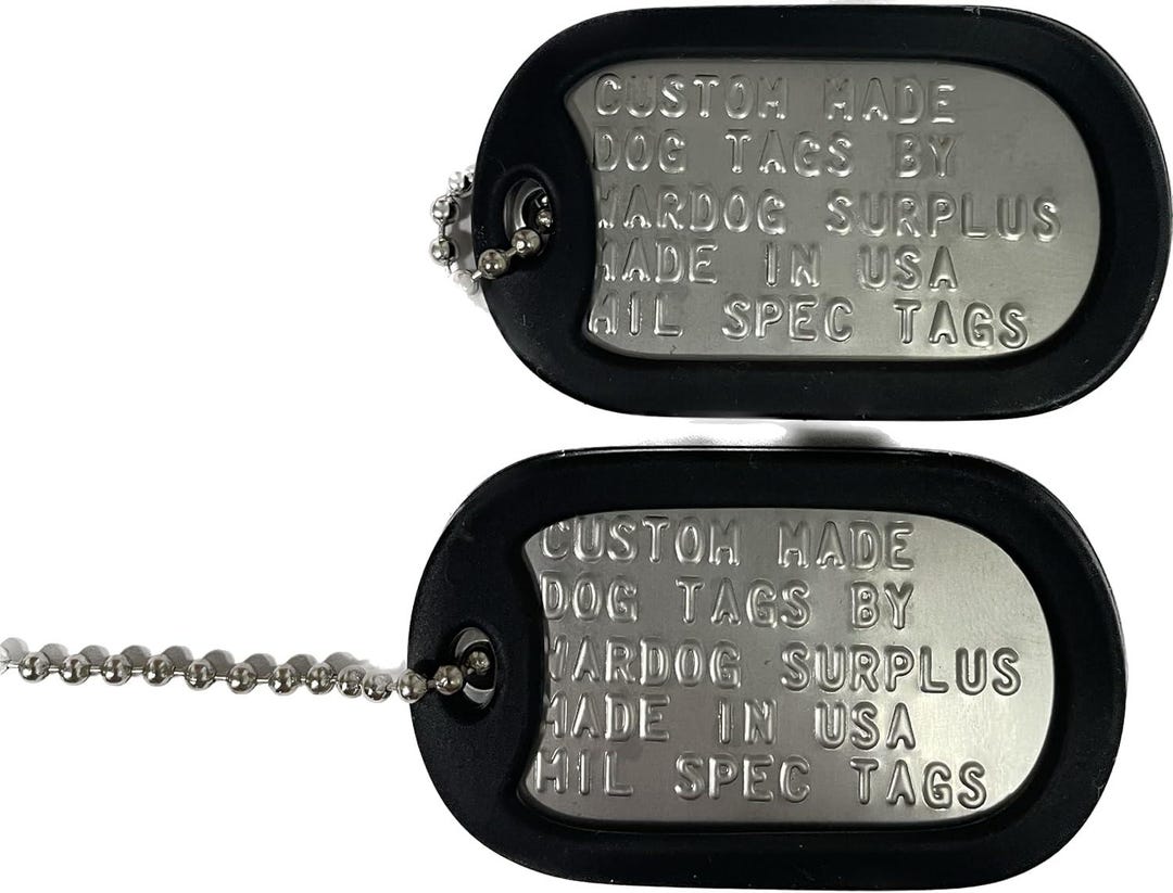 Military Personalized Dog Tags Ball Chain & SILENCERS USGI Army/usmc - Etsy