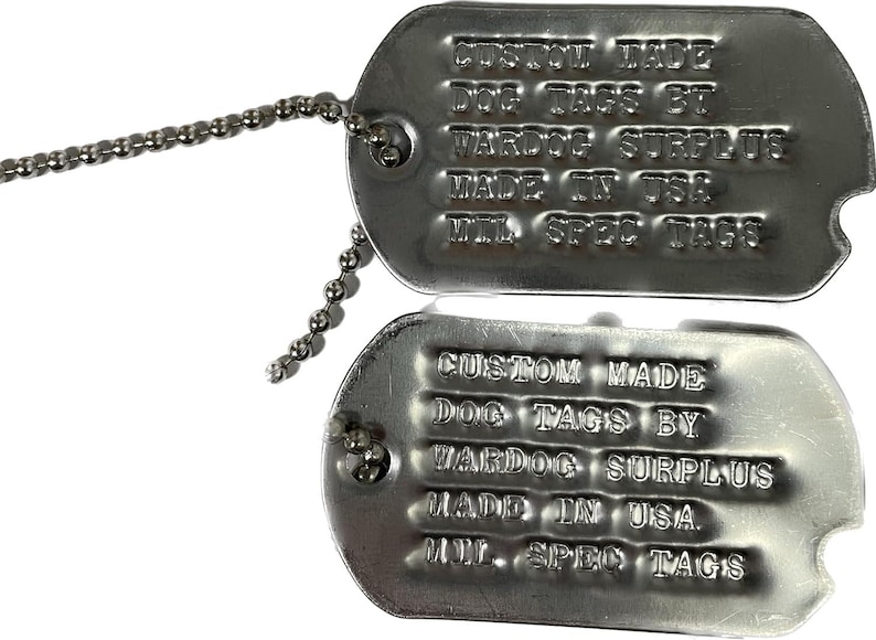 WW2 / Vietnam Era Notched Military Personalized Dog Tag Set (2 ...