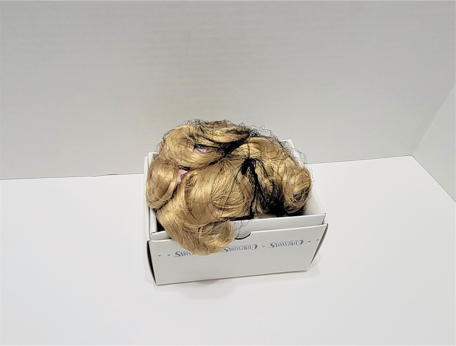 Vintage Expressions Blonde Doll Wig With Pink Ribbon Ponytail - Etsy