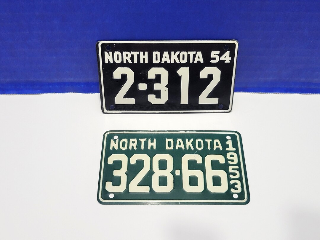 Vintage Miniature Replica License Plates North Dakota 1953 and 1954 - Etsy