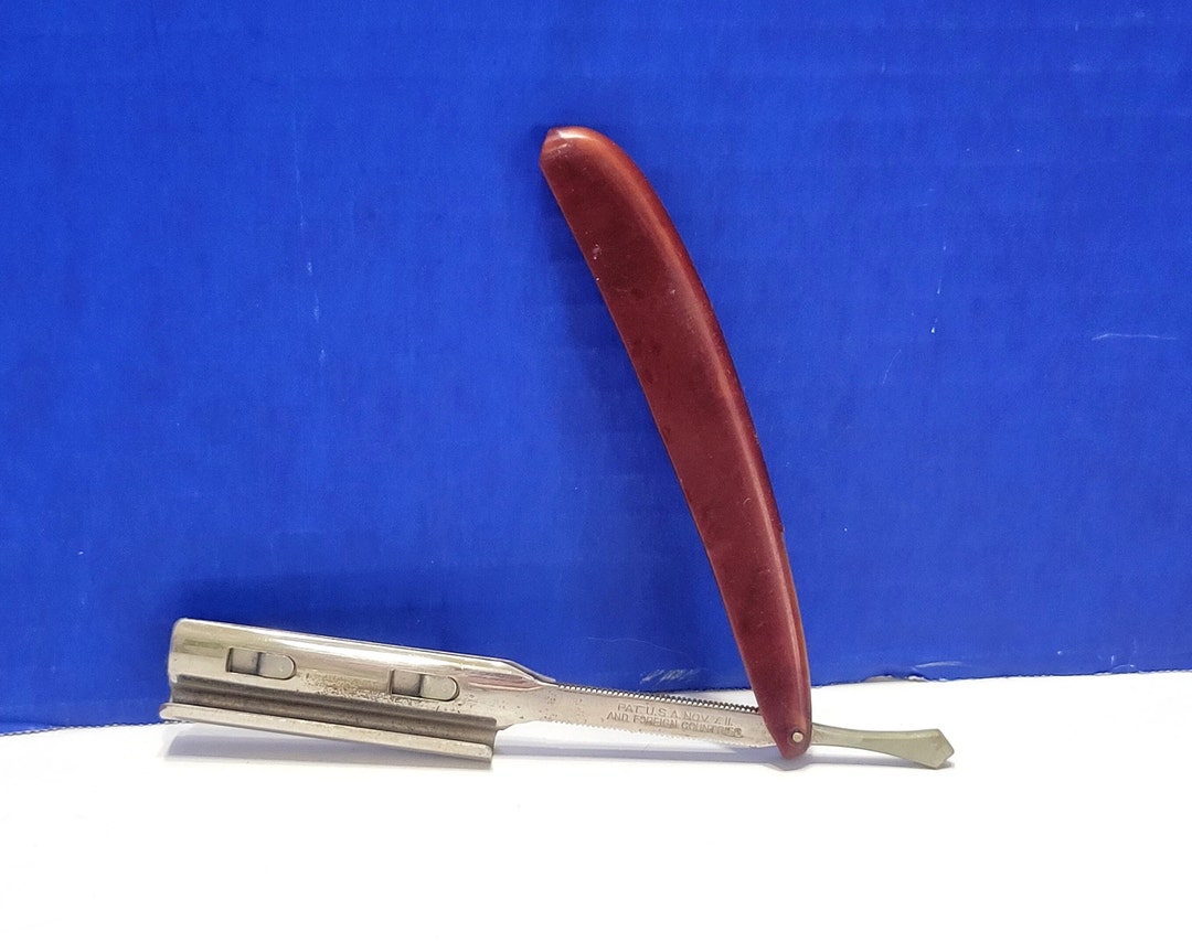Vintage Straight Razor Durham Duplex Brown Handle - Etsy