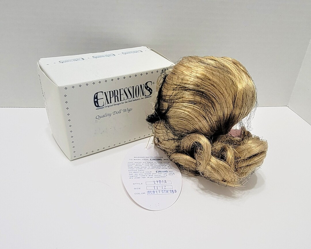 Vintage Expressions Blonde Doll Wig With Pink Ribbon Ponytail - Etsy