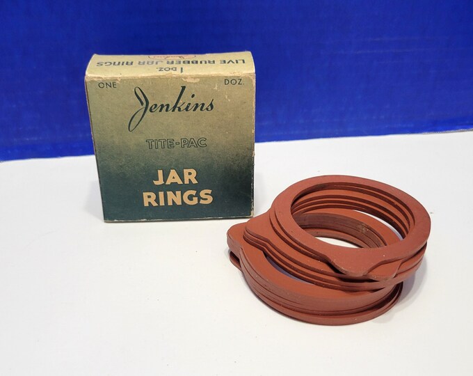 Vintage Jenkins Tite-pac Rubber Jar Rings in Box With 12 Rings for ...