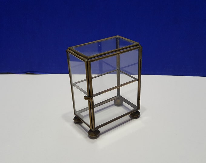 Vintage Small Rectangular Glass Display Case Box With Brass - Etsy