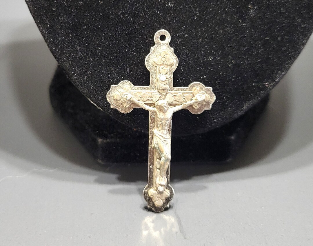Vintage Ornate Cross Crucifix Pendant Made in Italy - Etsy