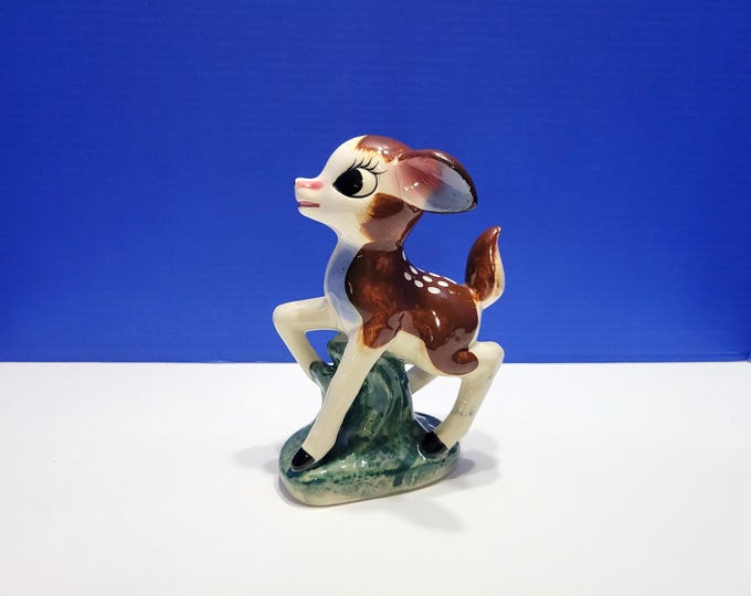 Vintage Painted Baby Deer Ceramic Figurine - Etsy