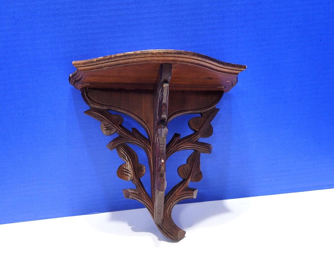 Antique Mahogany Foldable Wood Shelf Carved Leaves and Branches - Etsy