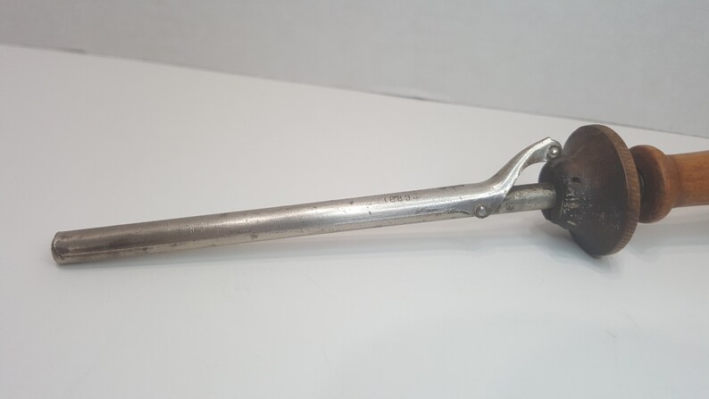 Antique Victorian Hair Curling Iron Rod With Wood Handle - Etsy