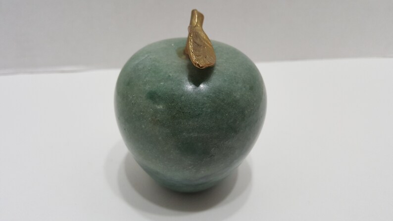 Vintage Turquoise Alabaster Stone Apple Paperweight | Etsy