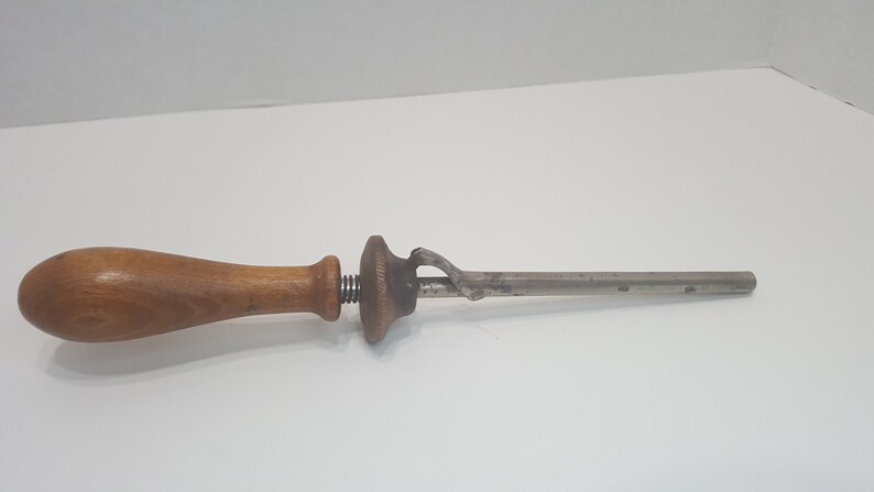 Antique Victorian Hair Curling Iron Rod With Wood Handle - Etsy