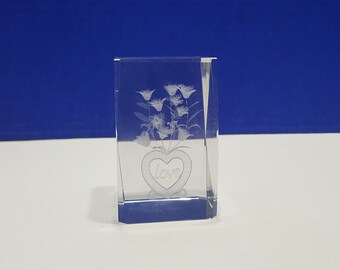 Etched Glass Cube | Etsy