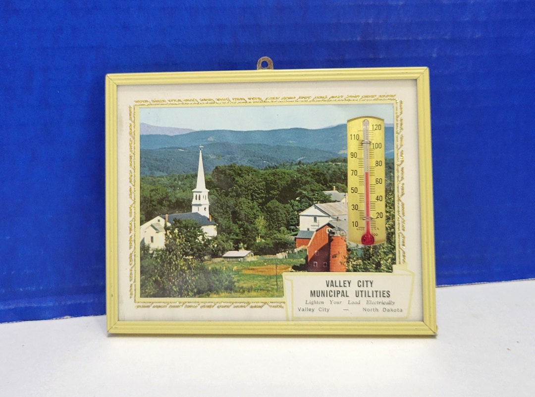 Vintage Utilities Advertising Thermometer White Church Scene North ...