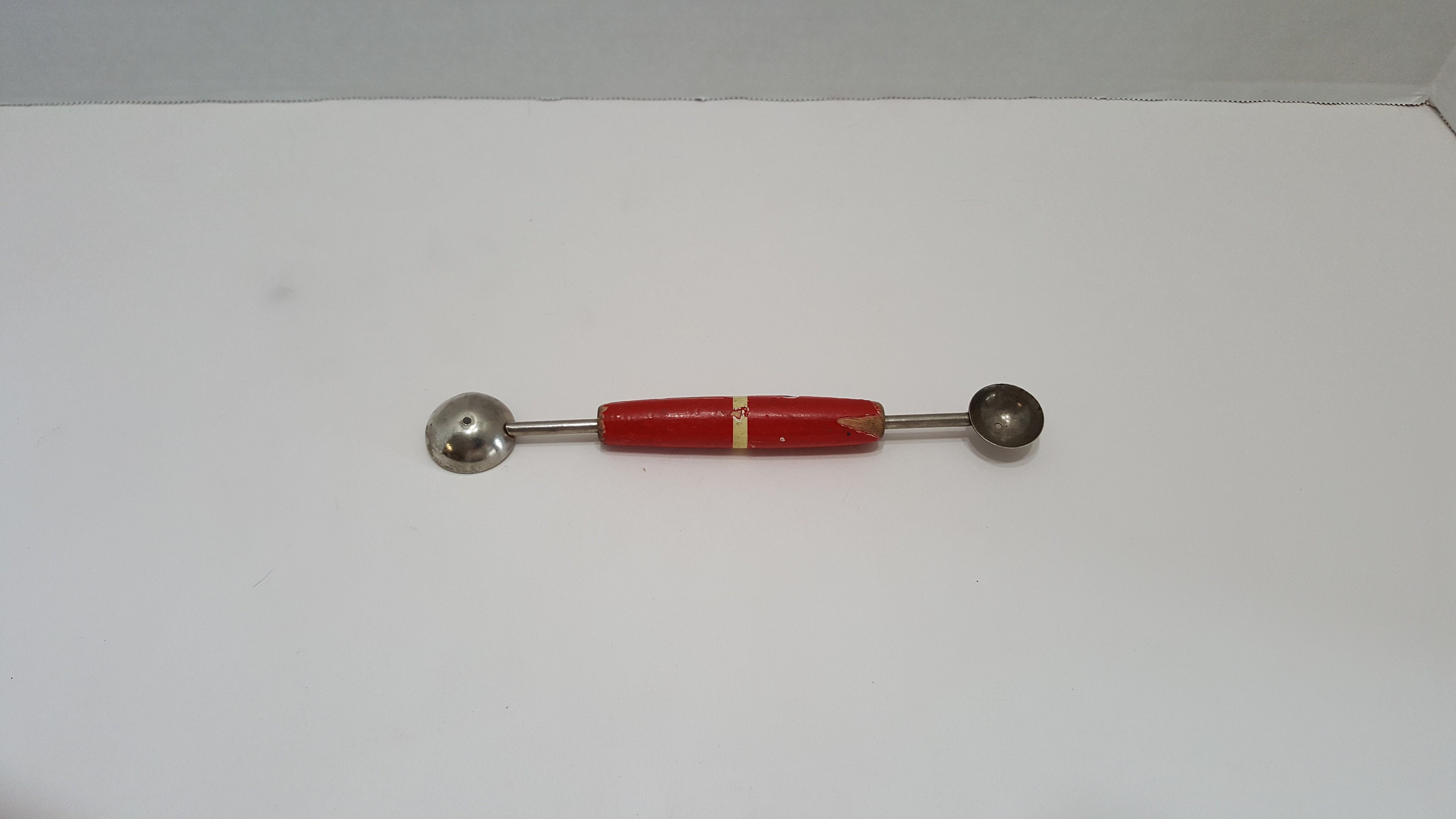 Vintage Melon Baller Red Wood Handle