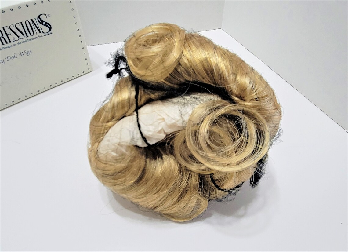 Vintage Expressions Blonde Doll Wig With Pink Ribbon Ponytail | Etsy