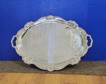 Vintage Gorham Large Oval Silverplate Tray With Handles - Etsy