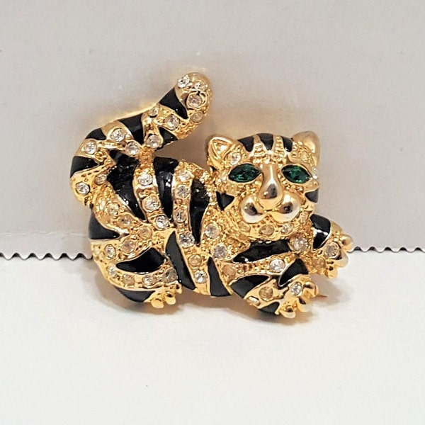Vintage Tiger Pin - Etsy