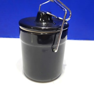 Vintage Black Stoneware Butter Crock With Bale Clasp Lid - Etsy