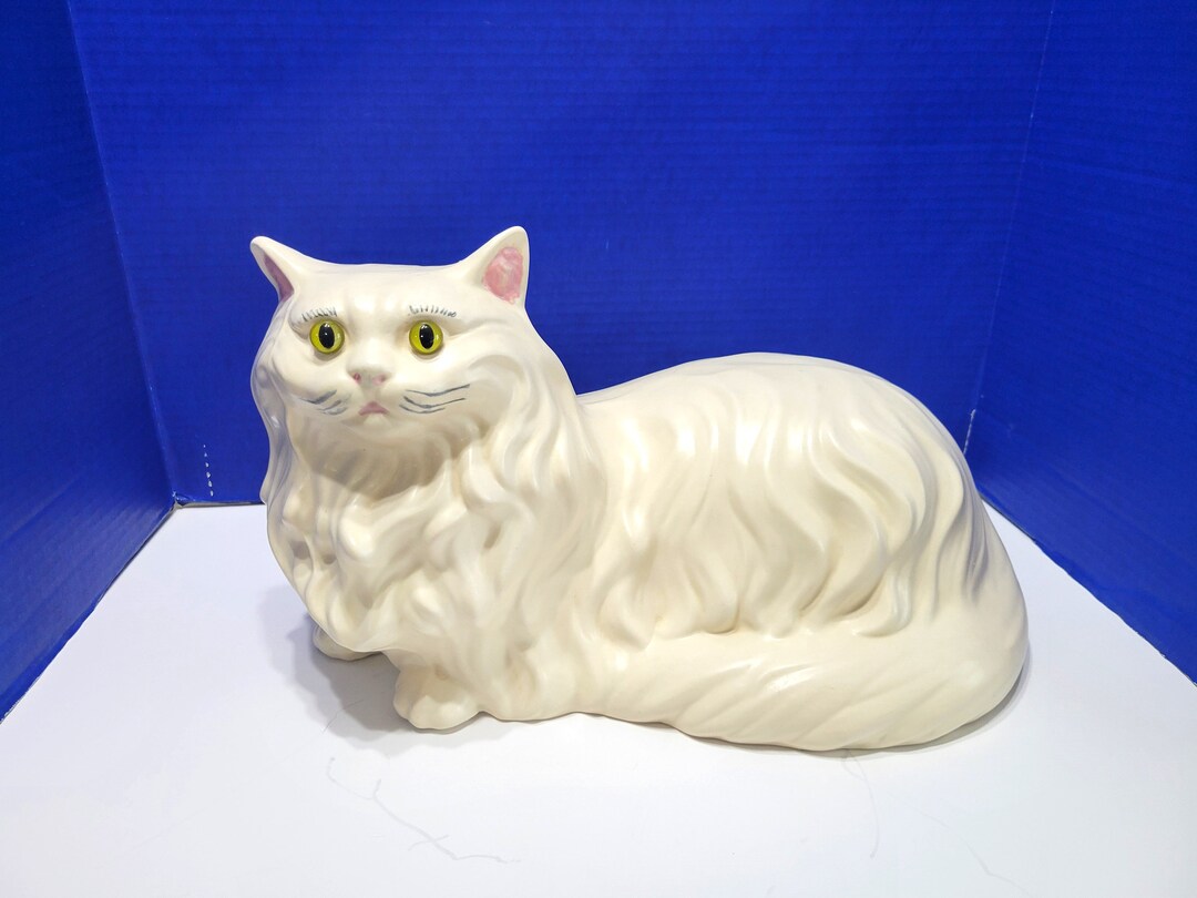 Vintage Large White Ceramic Cat Figurine - Etsy Vintage Large White Ceramic Cat Figurine - Etsy