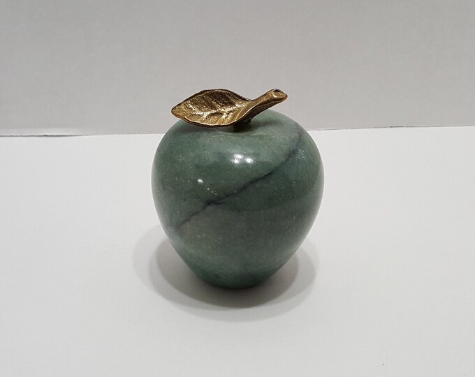 Vintage Turquoise Alabaster Stone Apple Paperweight - Etsy