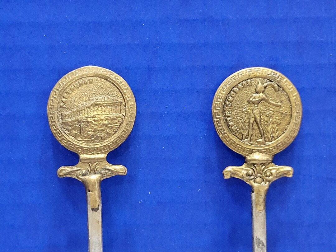Pair Gold Medallion Shish Kebab BBQ Skewers Made in Greece Set of 2 - Etsy