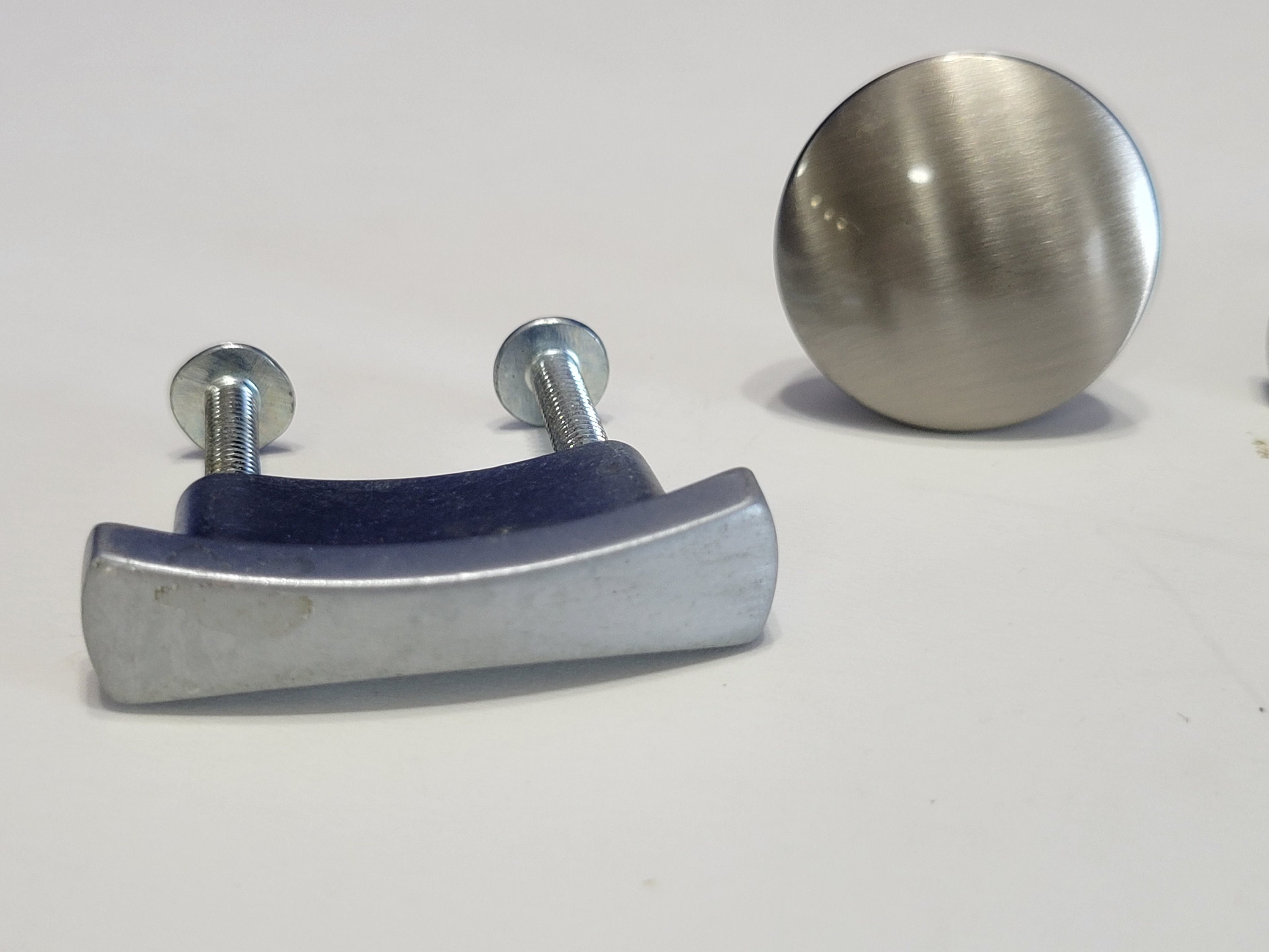 Vintage Silver Drawer Knobs and Pulls Set of 5 Brushed Nickel - Etsy