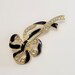 Vintage Black Enamel Bow Pin With Rhinestones - Etsy